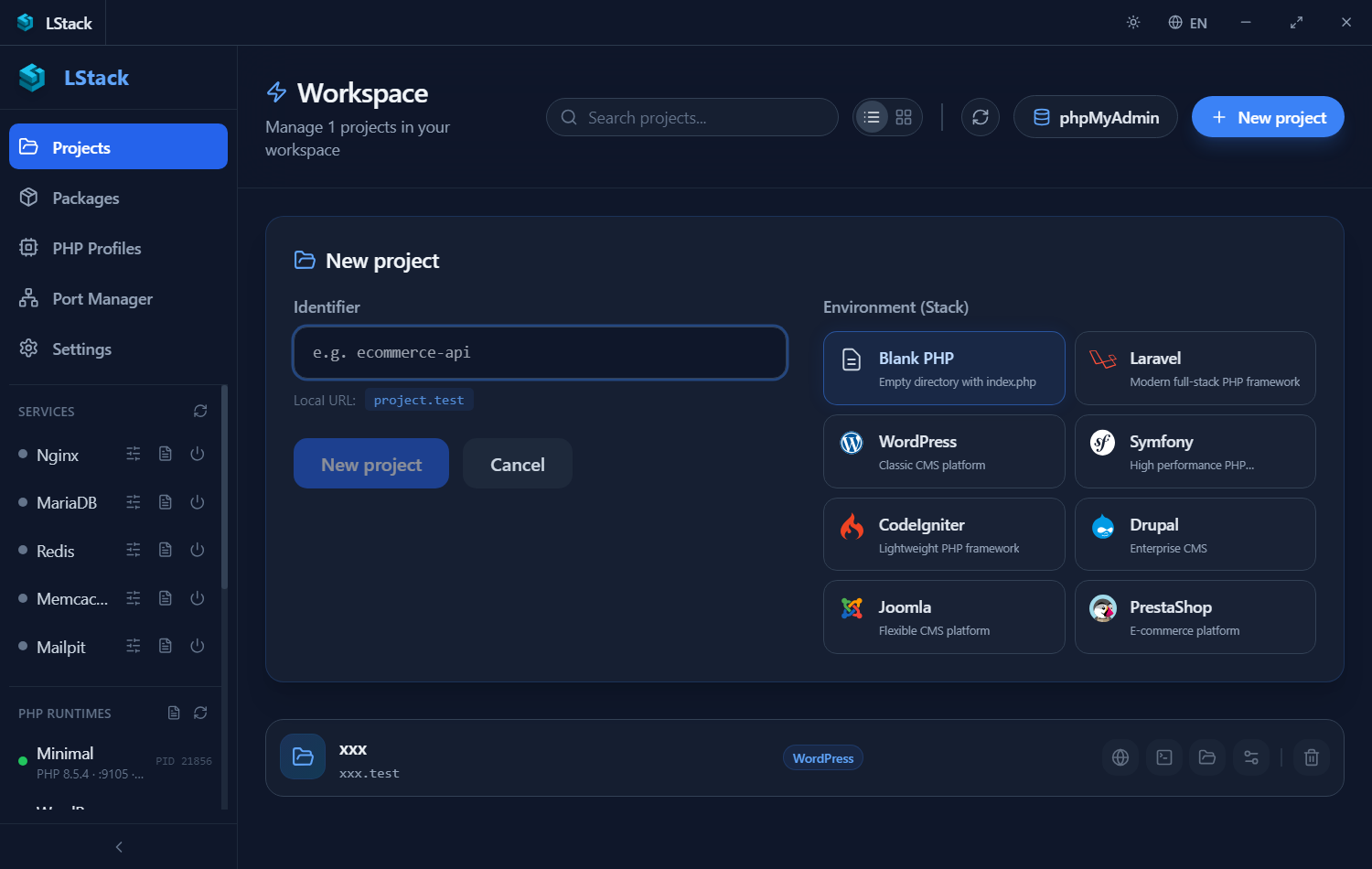 LStack – Local Dev Stack for Windows & Linux